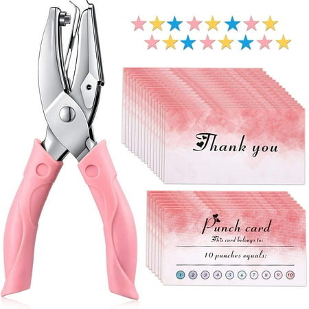 Punch Card and Handheld Punch Kit, Single Hole Paper Puncher, Metal ...