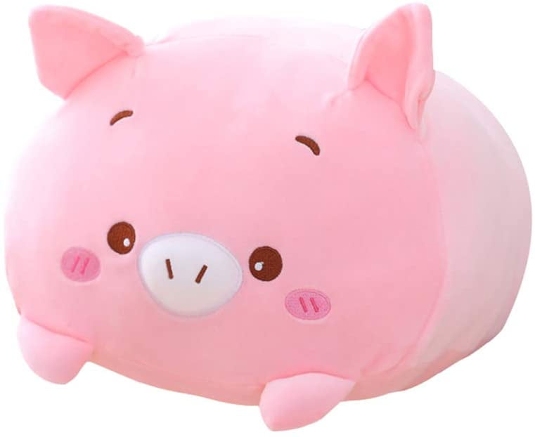 Kiddopark 8 inch Cute Pink Pig Plush Stuffed Animal Cylindrical Body ...