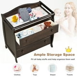 Infans Baby Diaper Changing Table with 3 Large Drawers, Protective Rail ...