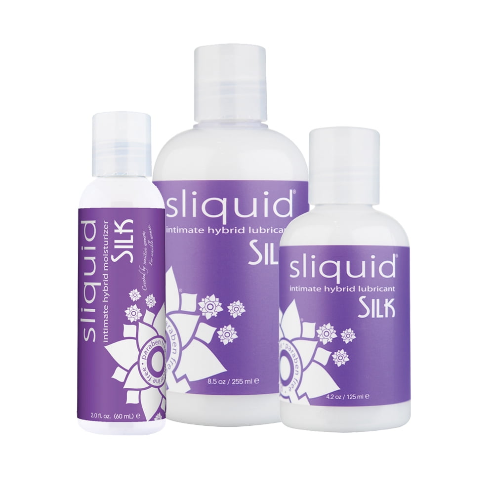 Sliquid Silk Hybrid Lubricant | Silicone+Water Based Infused Lubricant ...