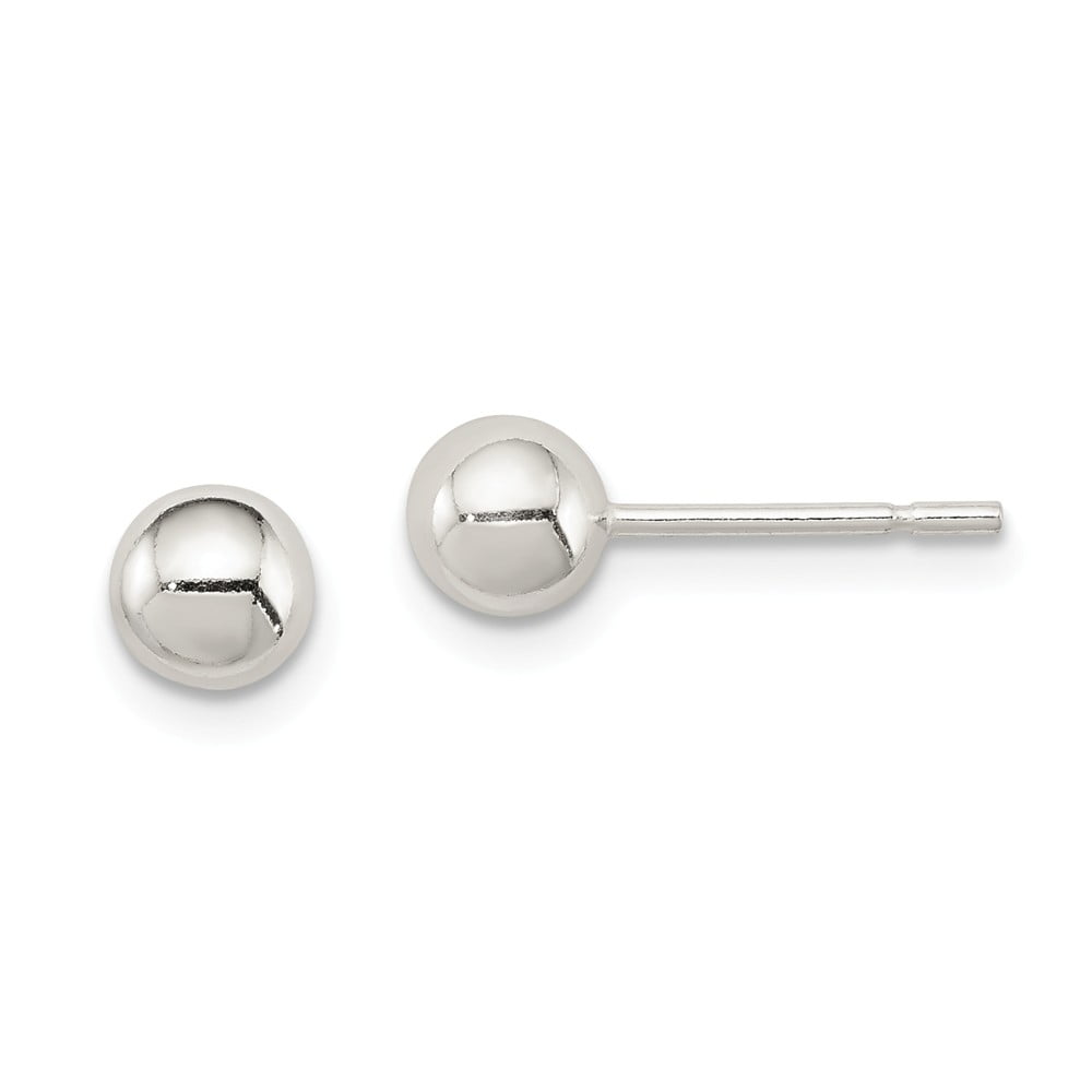 FB Jewels Sterling Silver 5mm Ball Earrings - Walmart.com