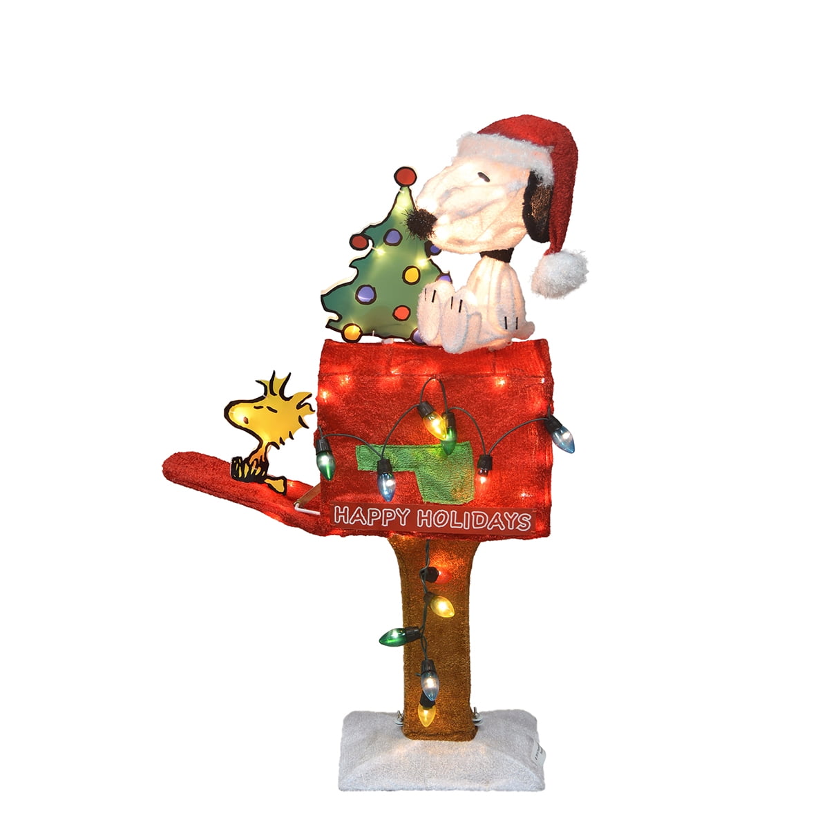 ProductWorks 32IN PEANUTS 3D PRE LIT LED YARD ART SNOOPY W/TREE ON ...