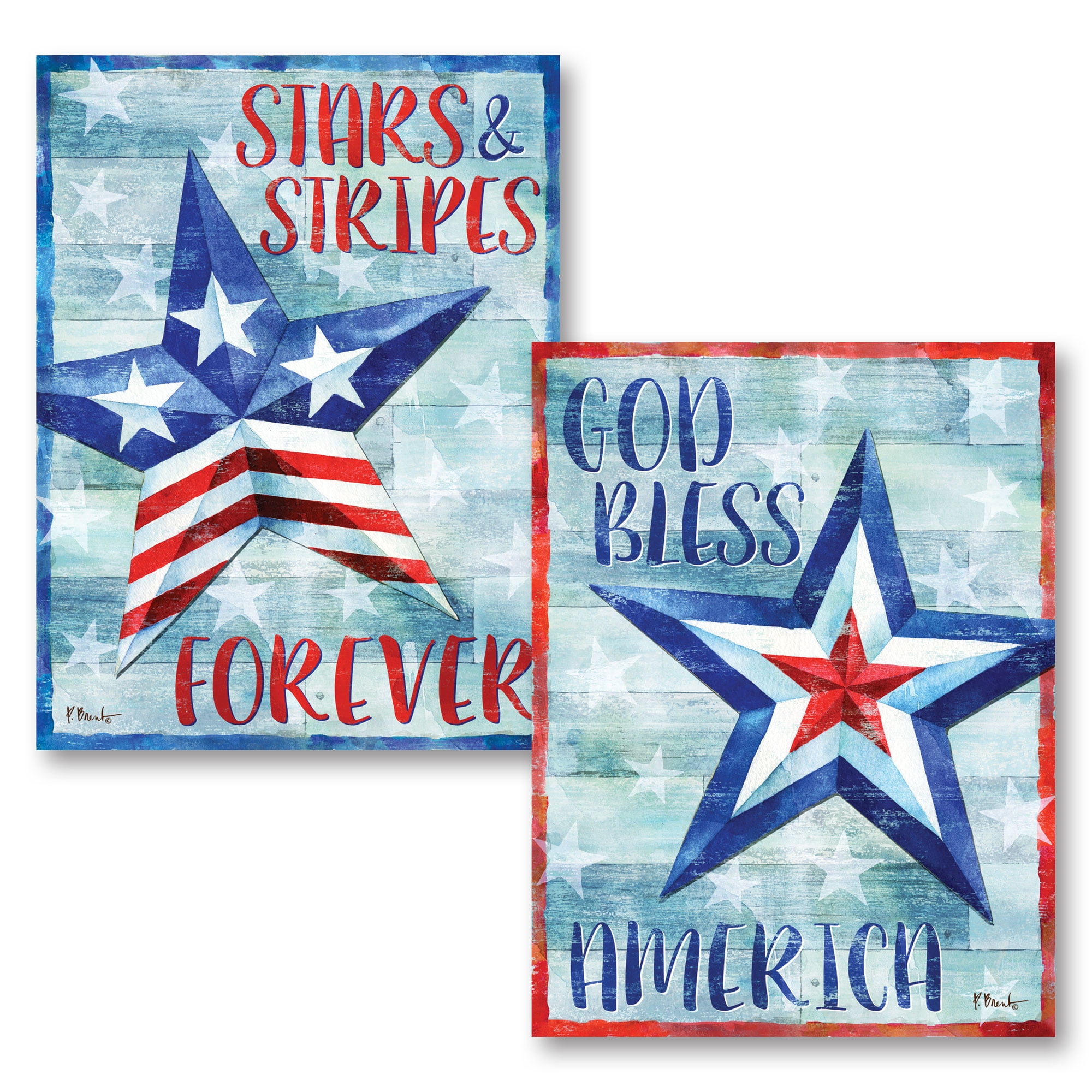 Gango Home Decor Modern Distressed Patriotic America Decor |Red, White ...