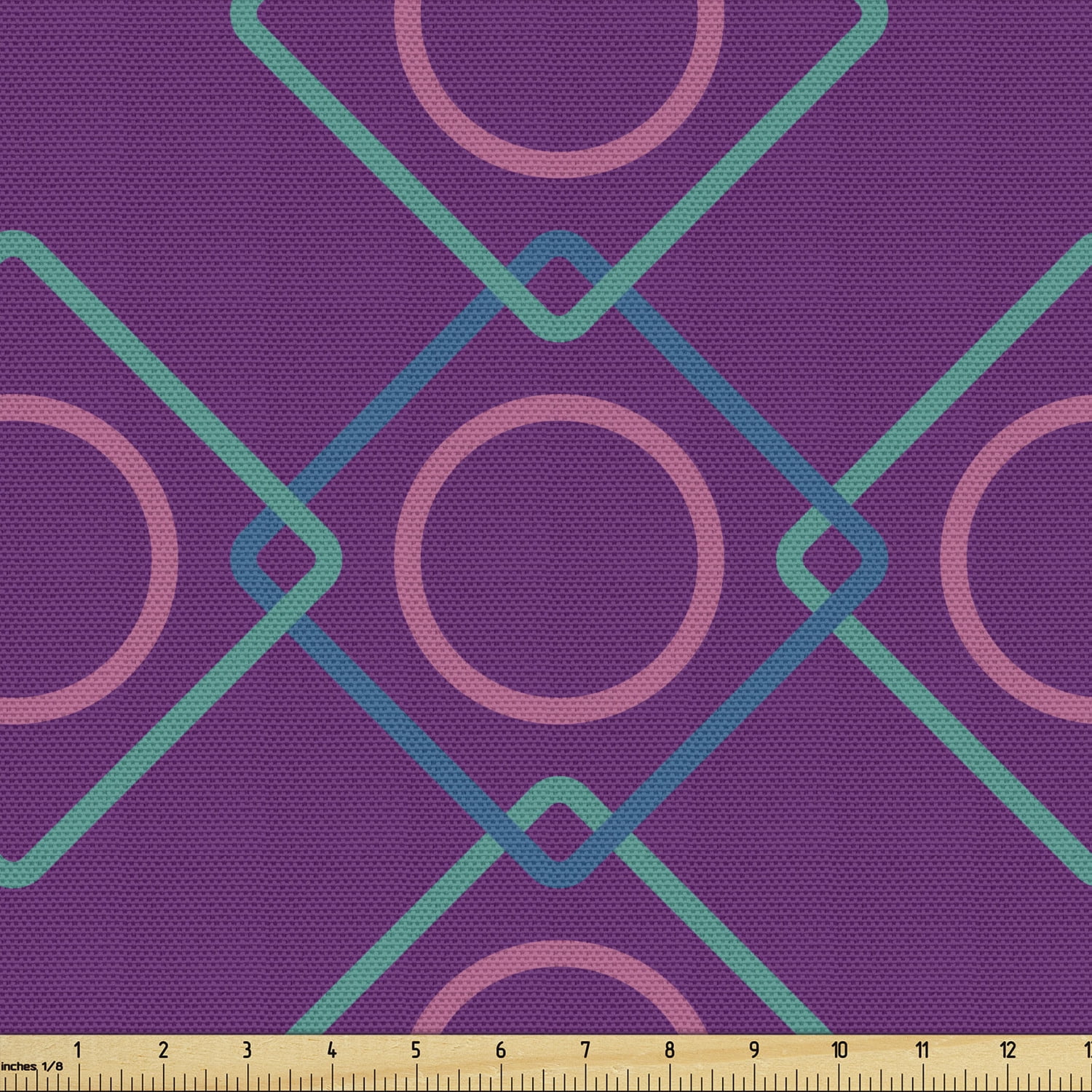 Geometric Upholstery Fabric by the Yard, Concentric Squares and Circles ...