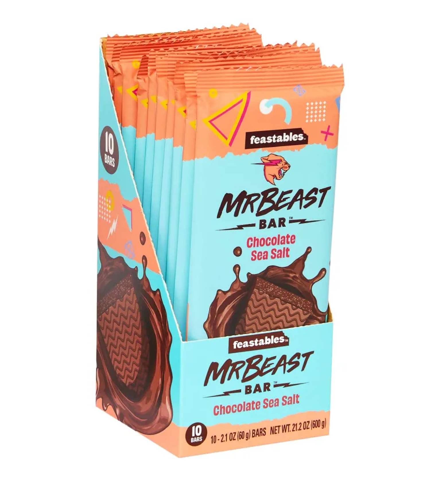 Feastables Mr Beast Sea Salt Dark Chocolate Bars 2 1 Oz 60g 10 Pack Feastables Mr Beast Sea Salt Dark Chocolate Bars 2 1 Oz 60g 10 Pack