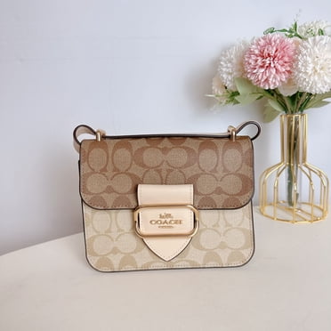 Coach 90400 Klare Crossbody In Signature Canvas With Rivets Light Khaki ...