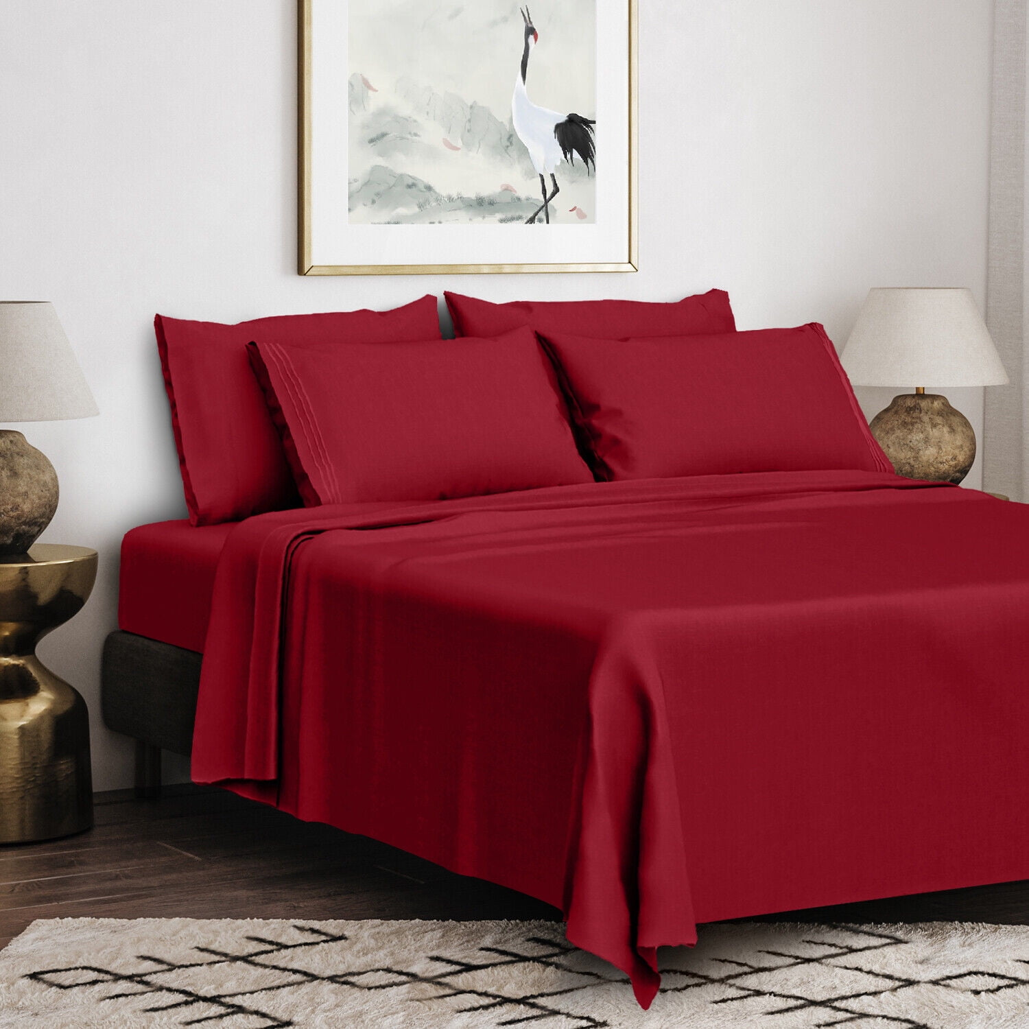 4 Piece Twin XL Size Bed Sheet Set with 16-Inch Deep Pocket, Soft ...