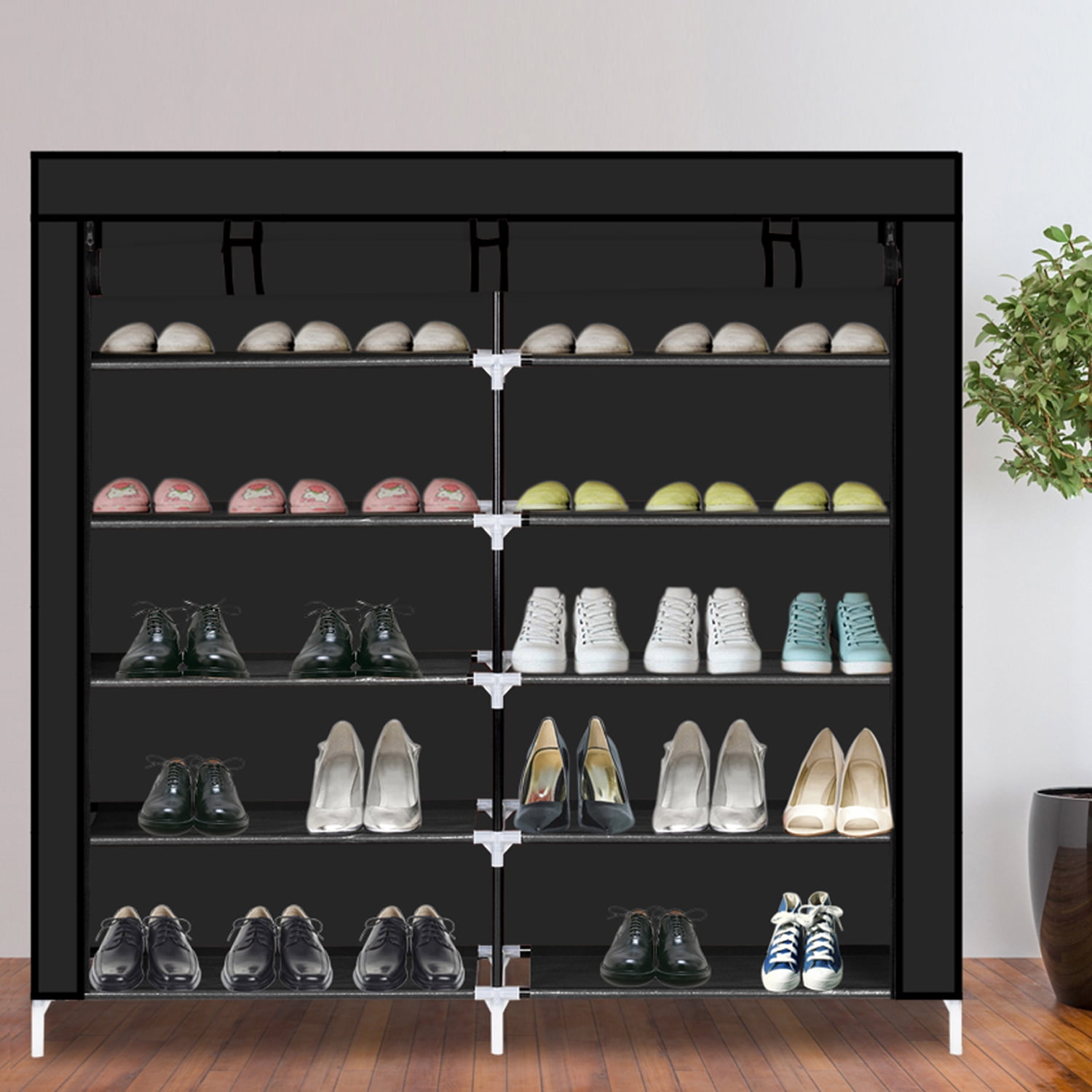 UWR-Nite 7 Tier Shoe Rack Storage Organizer, 36 Pairs Portable Double ...