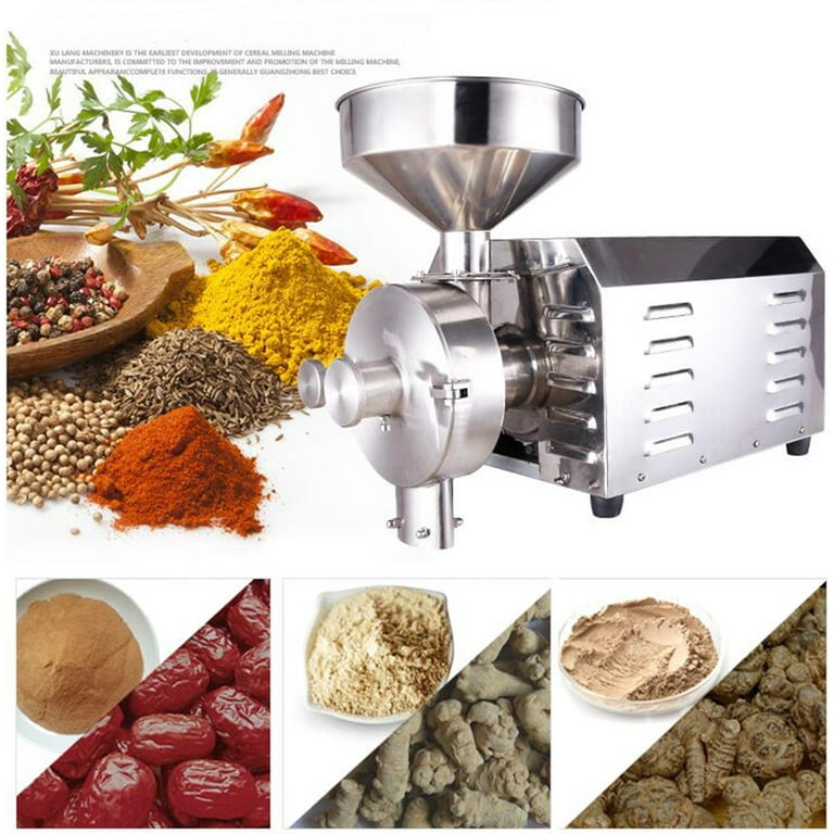 Techtongda Electric Grain Grinder Pulverizer Hammer Mill Powder Food Grinding Machine for Dry Grain Soybean Spice Coffee