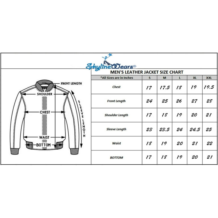 Wrangler Jacket Size Chart