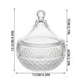 Amketima Candy Jar Glass Jar with Lid Diamond Cut Clear 4.9x4.33x4.33 ...