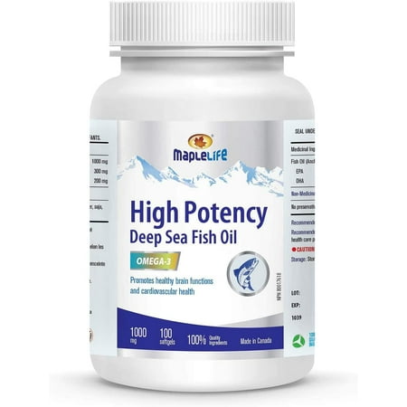 MapleLife High Potency Deep Sea Fish Oil Extra Strength Omega 3 1000mg ...
