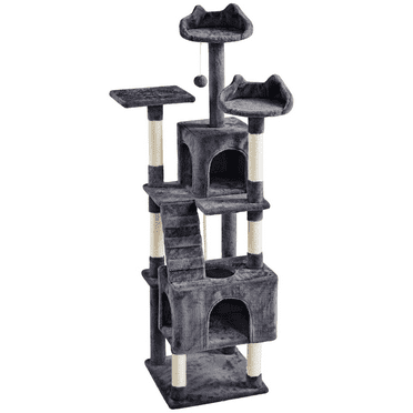 HomGarden 55''H Multi-Level Cat Tree Condo W/Scratching Post Tower ...