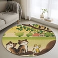 4ft Round Rug Cute Cats Area Rugs for Living Room Bedroom Washable Non ...