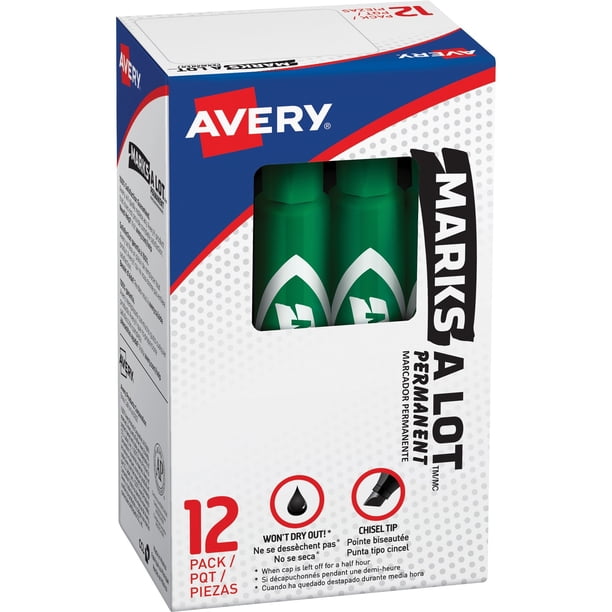 Avery Marks-A-Lot Regular Desk-Style Permanent Marker, Chisel Tip ...