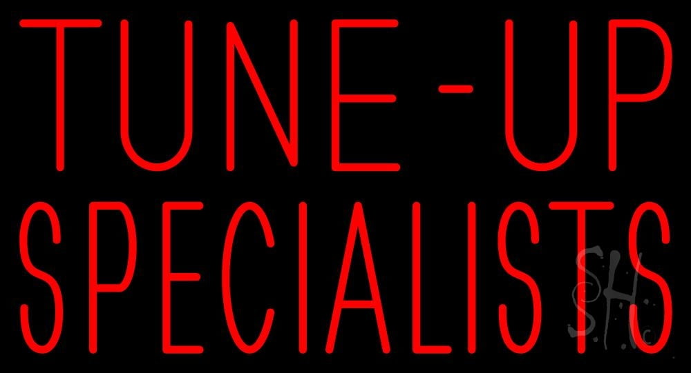 Red Block Tune Up Specialists LED Neon Sign 20 x 37 - inches, Clear ...