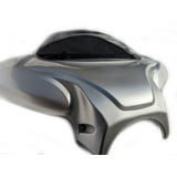 38" Silver Universal Motorcycle Cruiser Batwing Fairing with Premium ...
