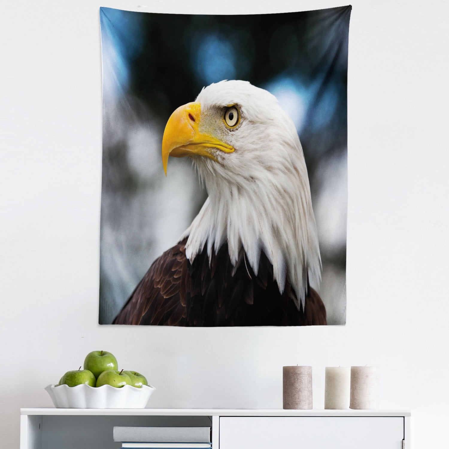 Eagle Tapestry, Photo of the Head of Freedom in America with Blurred ...