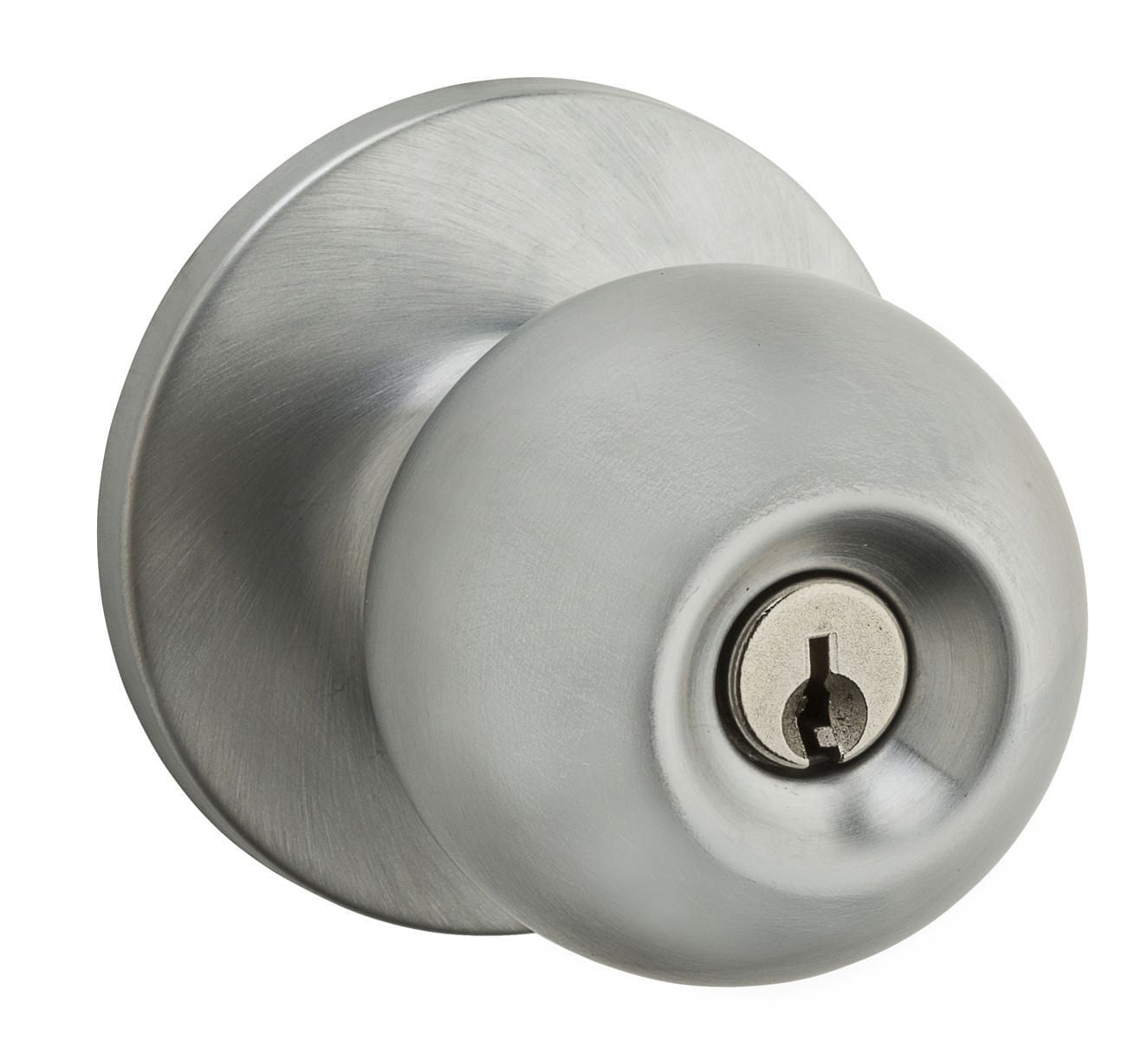Weiser Safe Lock Regina Satin Chrome Exterior Door Knob/Entry Door ...