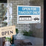 Hy Ko Plastic Open for Takeout Only Sign, 12 x 8.5 inch, Use Indoor or ...