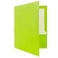 JAM Paper Laminated Two Pocket Glossy Folders, Lime Green, 3/Pack ...