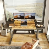 FEZIBO Dual Motor Electric Standing Desk with Keyboard Tray, Splice ...