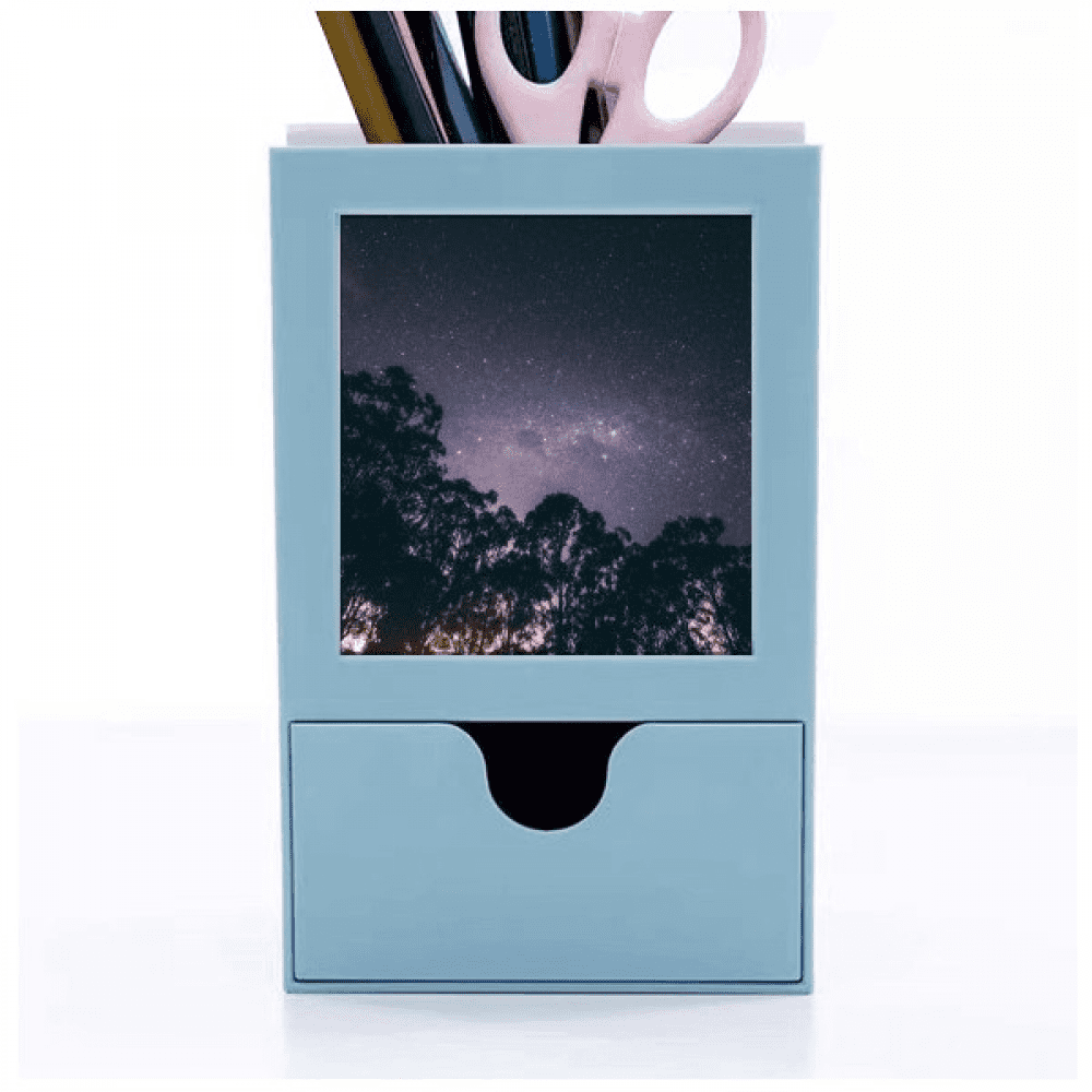 Trees Stars Milky Way Night Sky Desk Supplies Organizer Pen Holder Card ...
