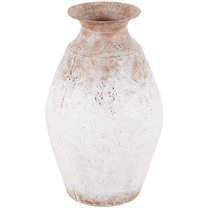 DecMode 14" Distressed Textured Copper Metal Vase with White Center ...