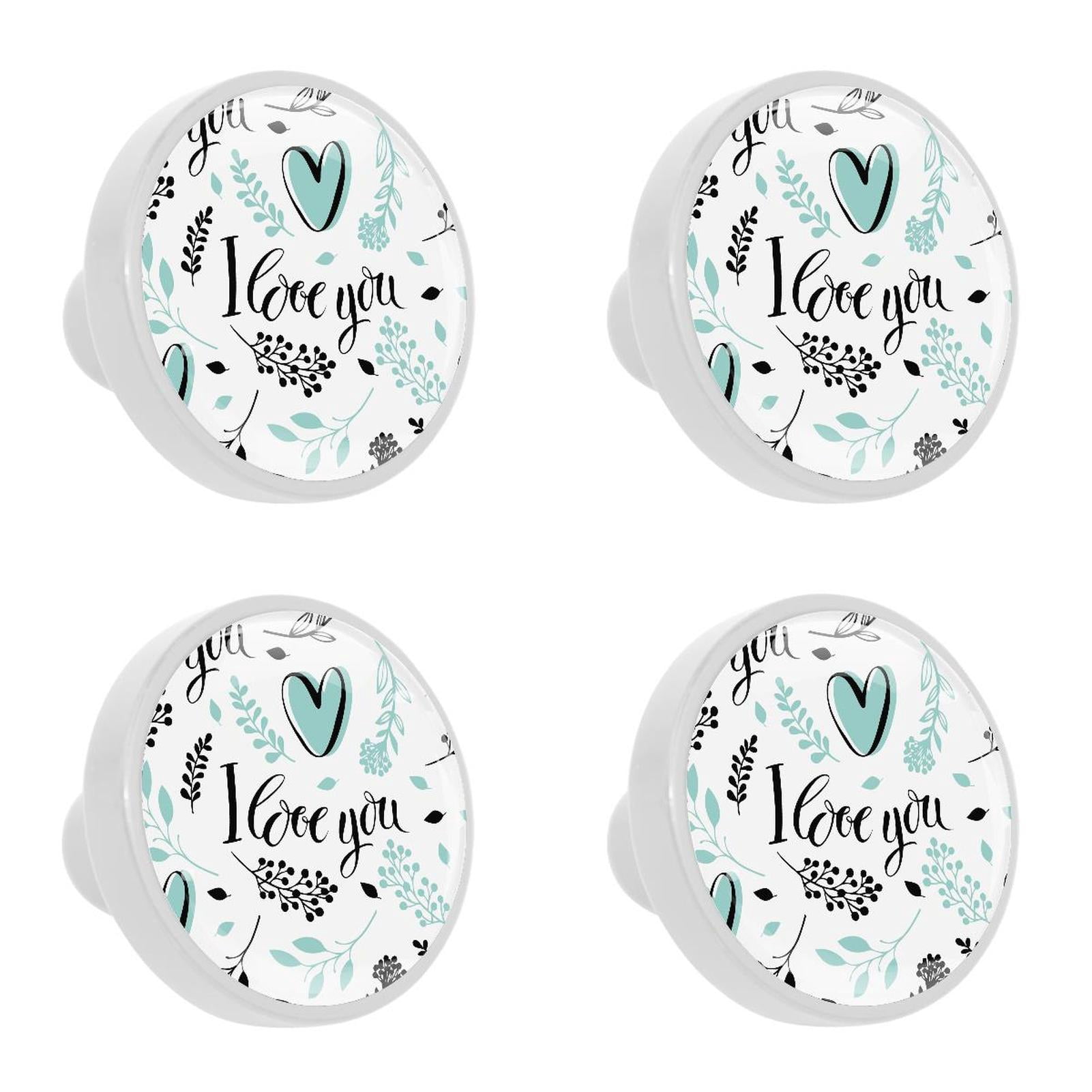 4 Pcs Valentine's Day I Love You Knobs for Kitchen Cabinet Cupboard ...