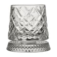 9 Oz Rotatable Whiskey Glass with 360° Swivel Base, Clear Candle Holder ...