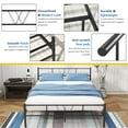 Smiaoer Queen Size Iron Bed Frame with Retro Headboard and Footboard ...