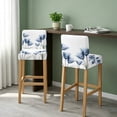 Blue Tulips Floral Bar Stool Cover Set of 4, Spring Farmhouse Elegant ...
