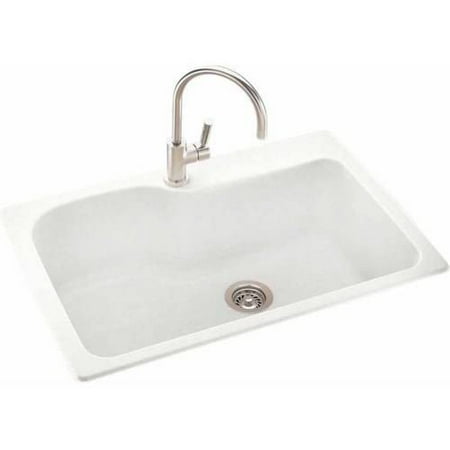Swan KSSB-3322-010 33" x 22" Swanstone Single-Basin Dual Mount Kitchen ...