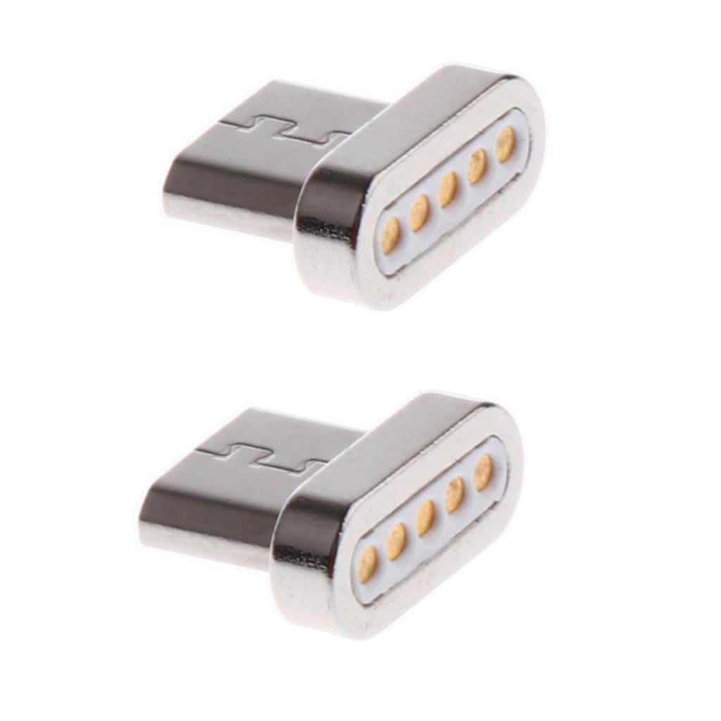 2 Pack Aluminum Tips Micro USB Male Plug Convert Adapter Charging ...