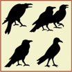 Crow Flock 1 Stencil - 4 Images Primitive Bird Stencil Raven Template Reusable Laser Cut Mylar ...