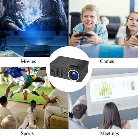 LCD Portable Mini Projector, 5V 2A Port TF AV Earphone USB Connector ...