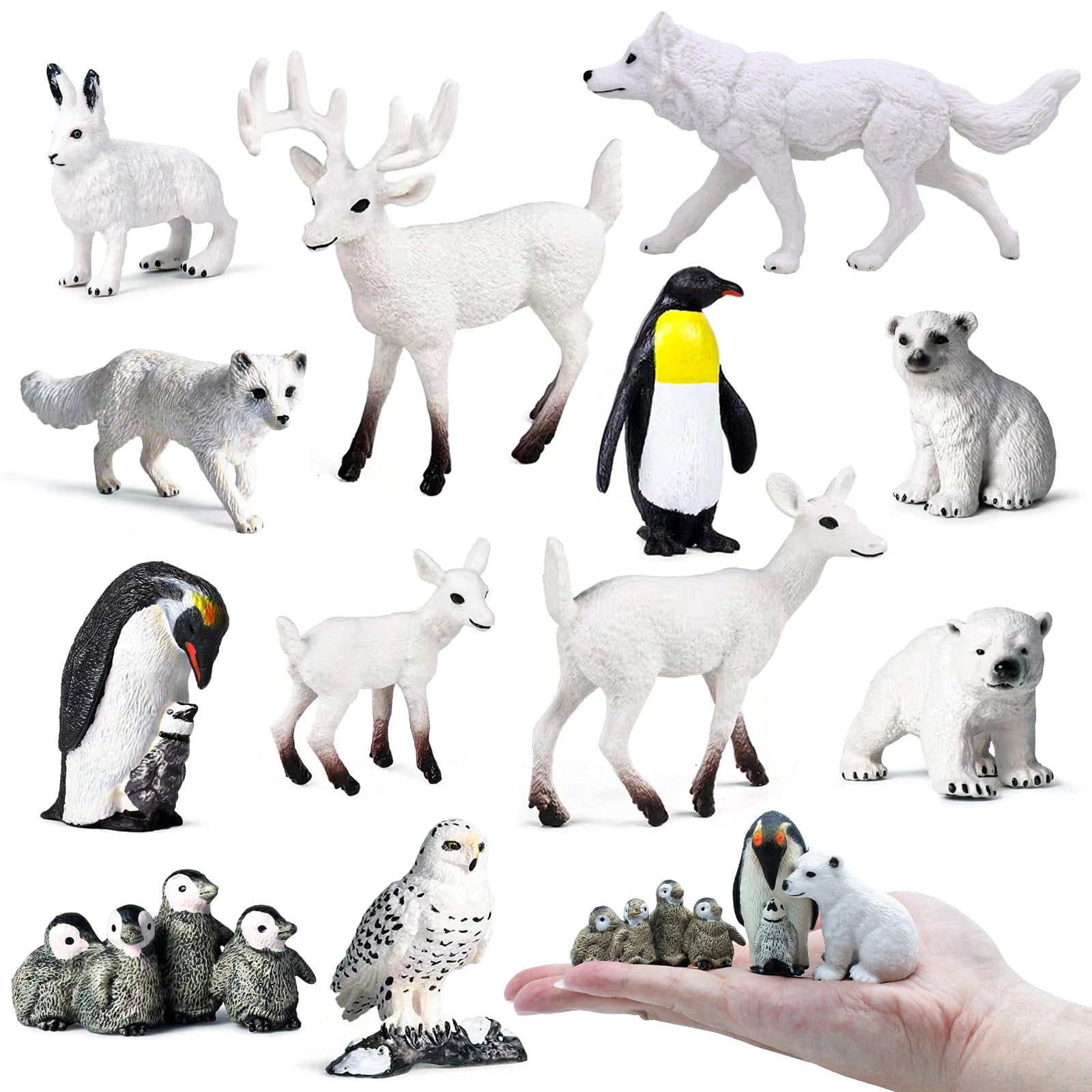 Juego de figuras de animales polares, 12 piezas, juguete educativo ...