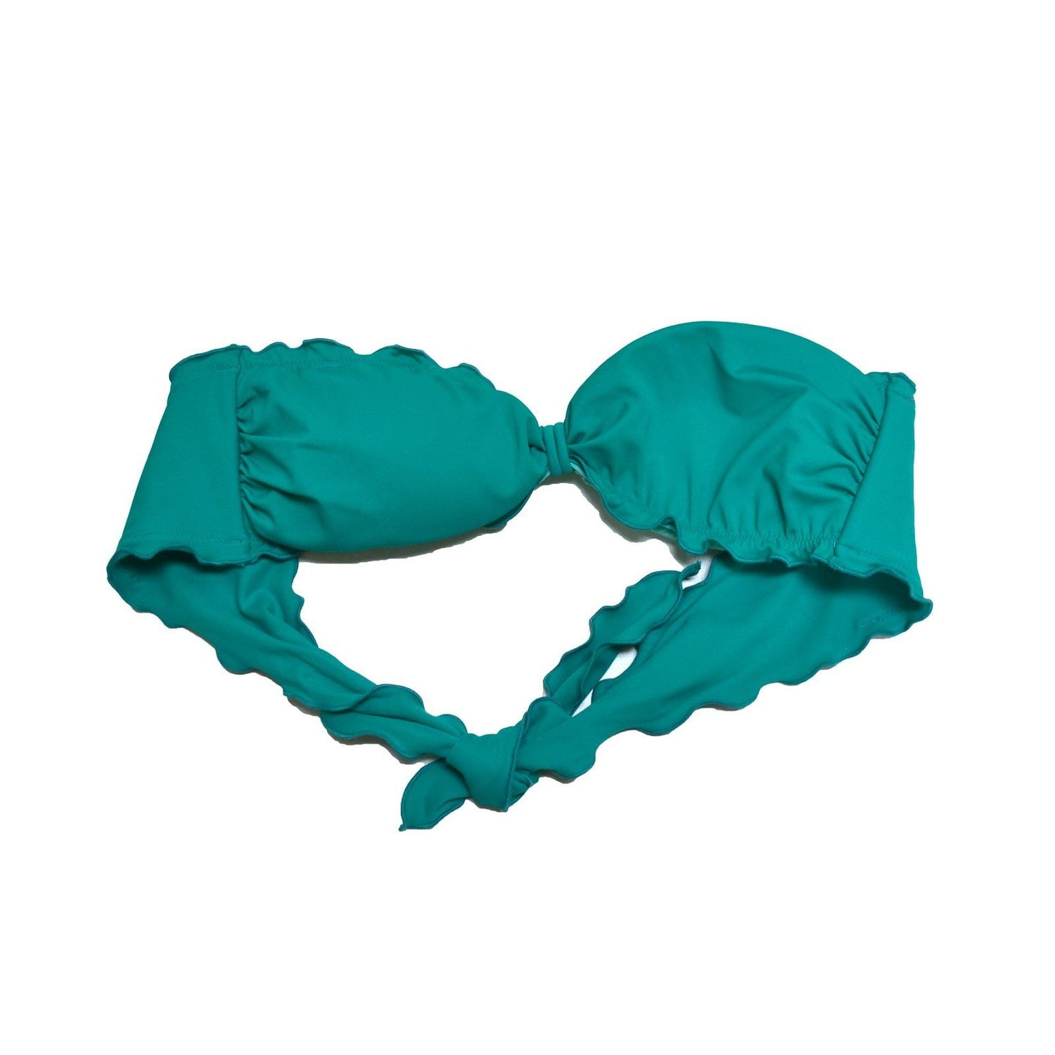 Victoria's Secret Women's Ruffle Bandeau Padded Strapless Swimsuit Top ...