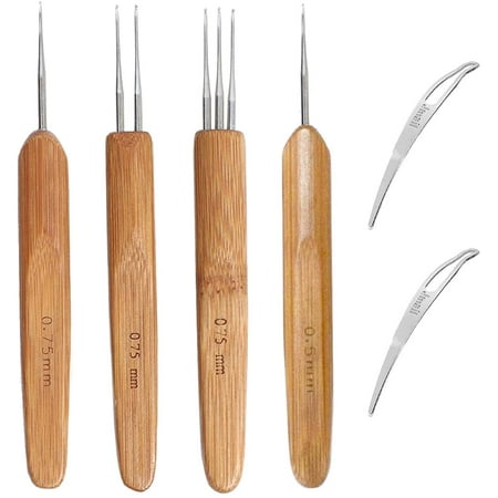 HEIBIN6PCS Dreadlocks Crochet Hook Tool Set - 4 Pieces Hair Extensions ...