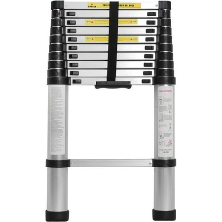 10.5ft Aluminum Telescoping Ladder, Extendable Telescoping Ladder with ...