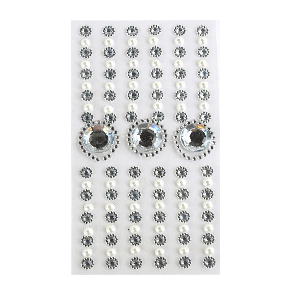 Self Adhesive Rhinestone Pearl Stickers, Circle/Flower, 15-count ...