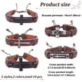 1Box 10Pcs 10 Style Alloy Link Bracelets Set Leater Cord Adjustable ...