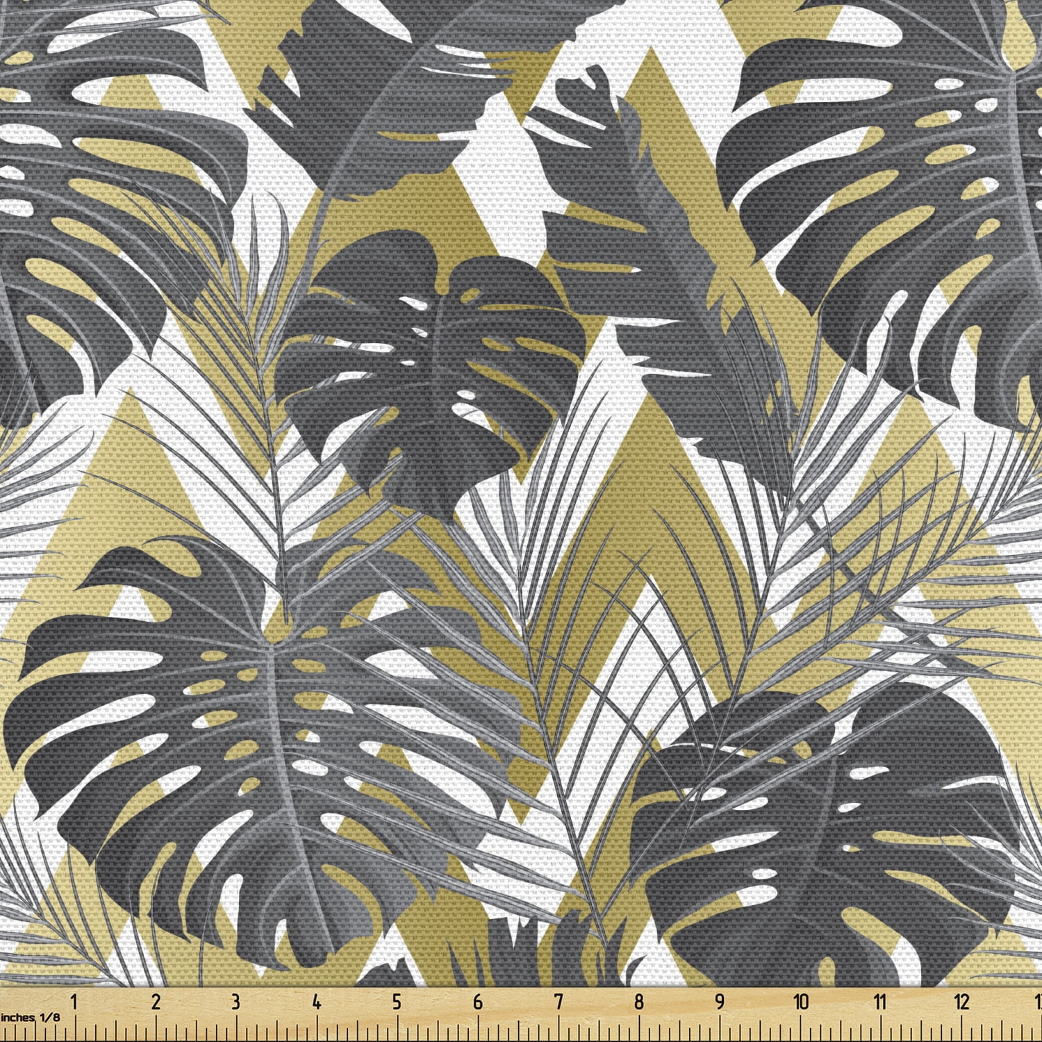 Monstera Leaf Upholstery Fabric by the Yard, Botanical Aloha Pattern ...