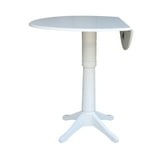 International Concepts Drop Leaf Bar Table in White - Walmart.com
