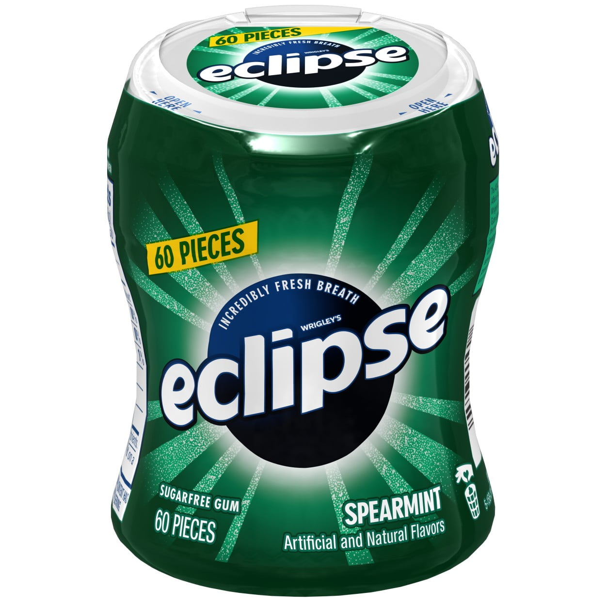 Eclipse Spearmint Sugar Free Chewing Gum Bottle, 60 Pieces - Walmart ...