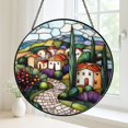 Fruit Tree Village Stained Glass Style Suncatcher – Round Window ...