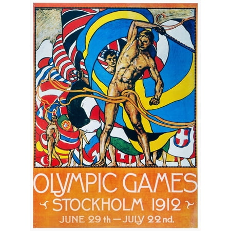 Olympic Games, 1912. /Nthe Official Poster For The 1912 Olympic Games ...