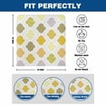 Abstract Grid Chair Back Covers Set of 1, Boho Yellow Grey Green ...