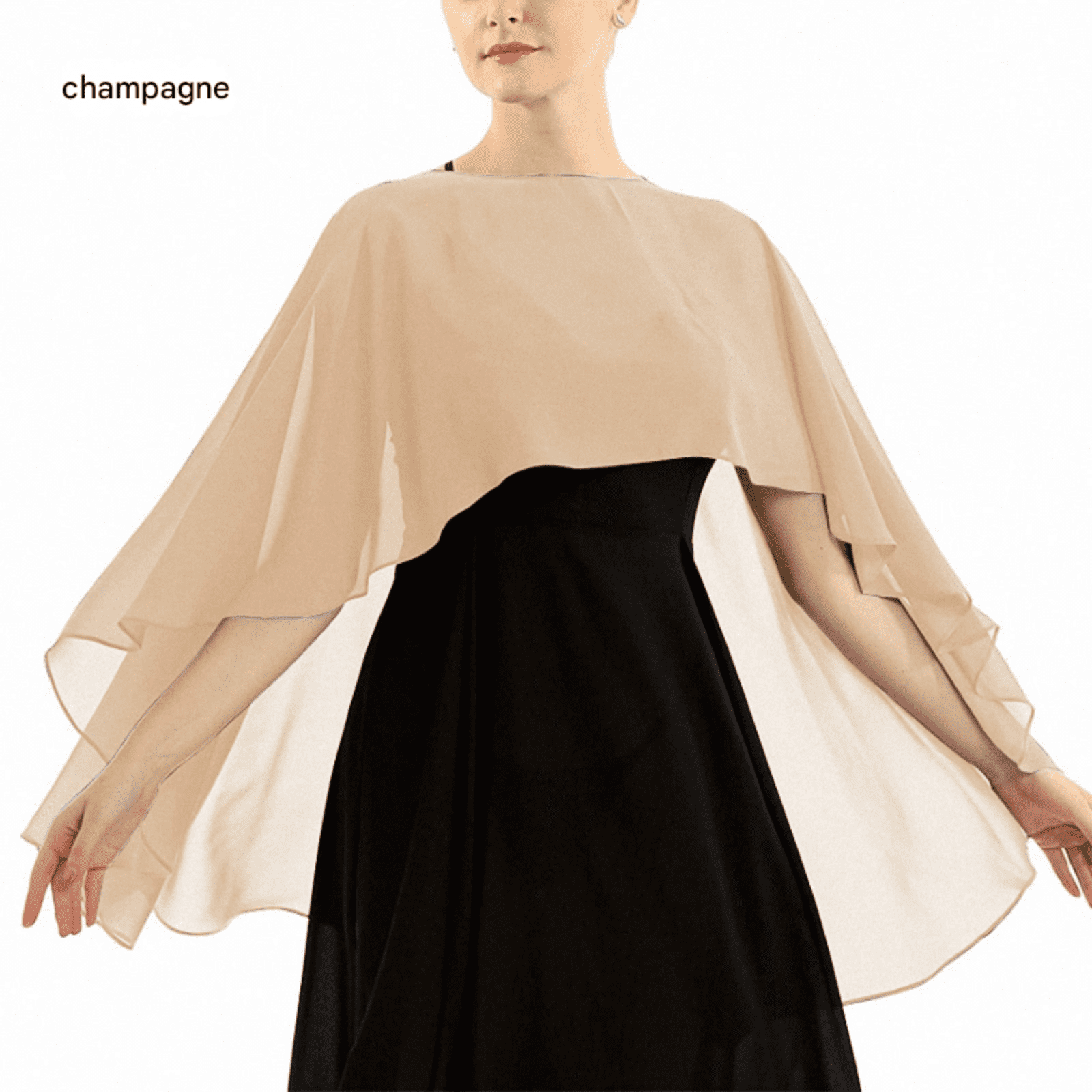 Click here for Unbranded Champagne Chiffon Evening Wrap For Women... prices