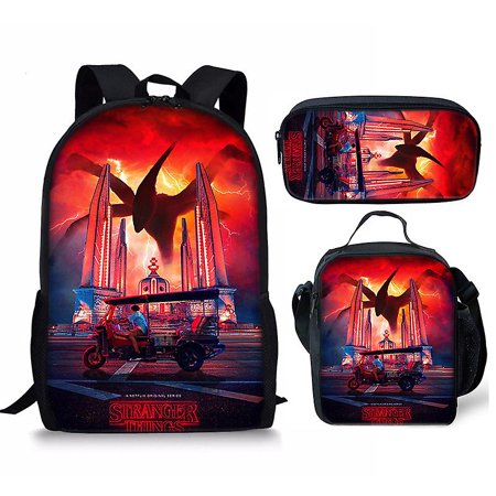Stranger Things 4 Hellfire Club Backpack Student School Bag Three Piece ...